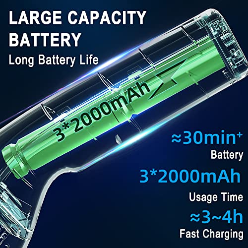 Kinmac Handheld Car Vacuum Cleaner Cordless - Rechargeable Portable Vacuum for Car, Home, Office, Strong Suction Handheld Vacuum Cleaner Car, Pet Hair Vacuum with Charging Dock(Gray)