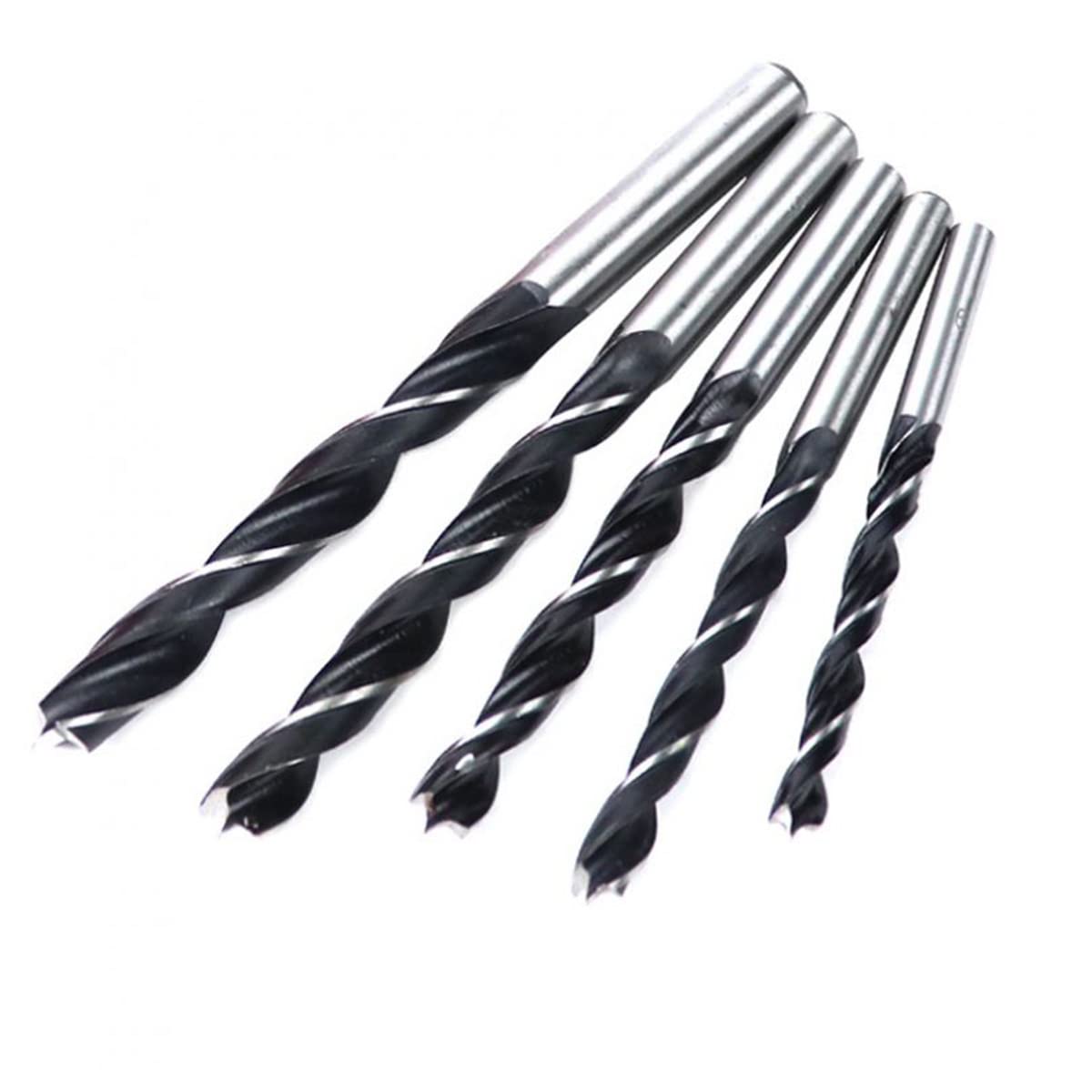 CLAHJQX 5pcs Brad Point Wood Drill Bit Three Point Woodworking Drill 6/7/8/9/10mm Wood Drill Bit Set