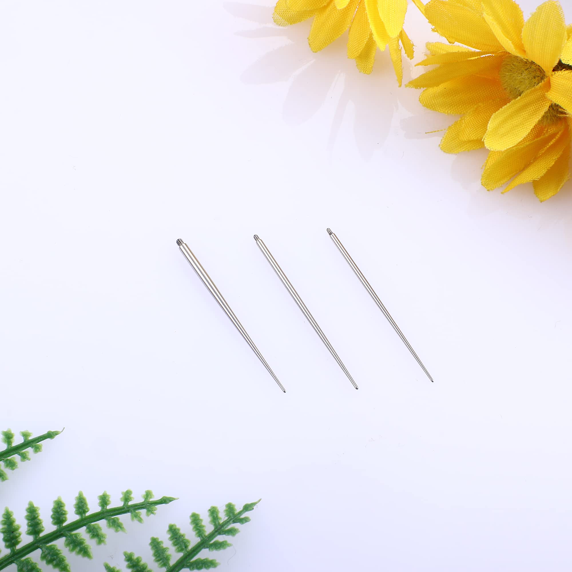 Besteel Piercing Taper 14G 16G 18G 316L Stainless Steel Taper Insertion Pin for Ear/Nose/Navel/Nipple/Lip/Eyebrow Stretcher Body Piercing Stretching Kit Assistant Tool External Thread Bar