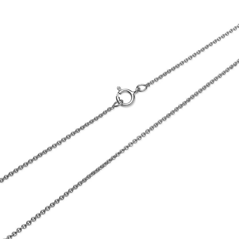 B. BRILLIANT Sterling Silver 1mm Thin Cable Rolo Choker Size Chain Necklace for Pendants, 13β + 3"