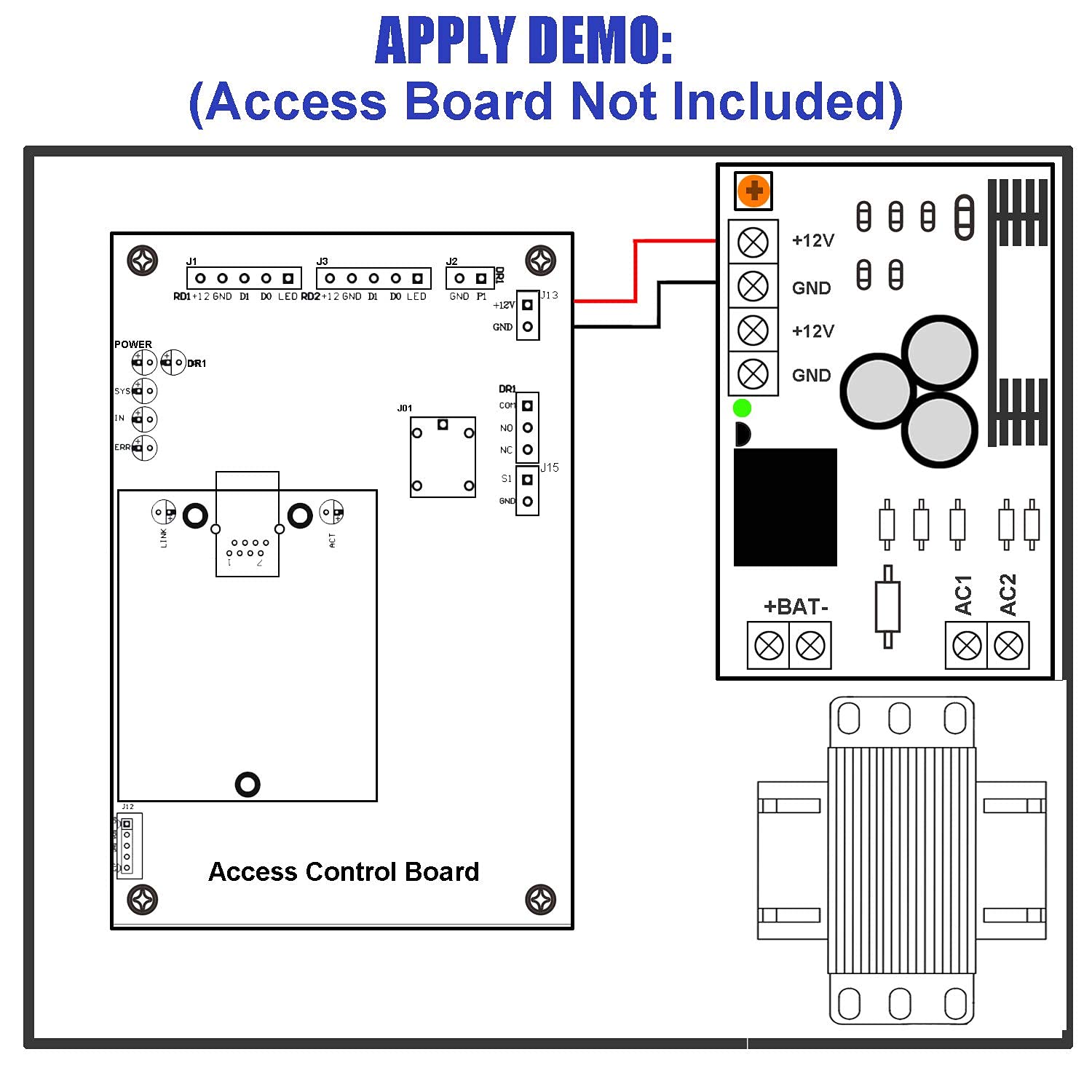 UHPPOTE Power Supply Converter Input 110VAC Output 12VDC for Access Control Board