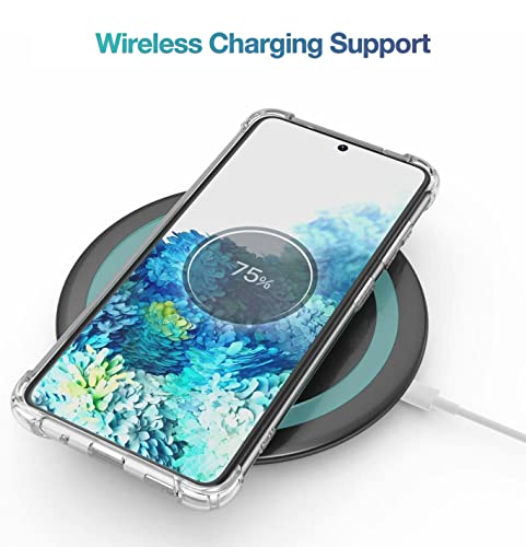 KIOMY Diamond Clear Case for Samsung Galaxy S20 5G Hybrid Hard PC Back Panel with Soft TPU Bumper [Military-Grade Drop Protection] Shockproof [Anti Yellow] Slim Fit Transparent Cover for S20 5G