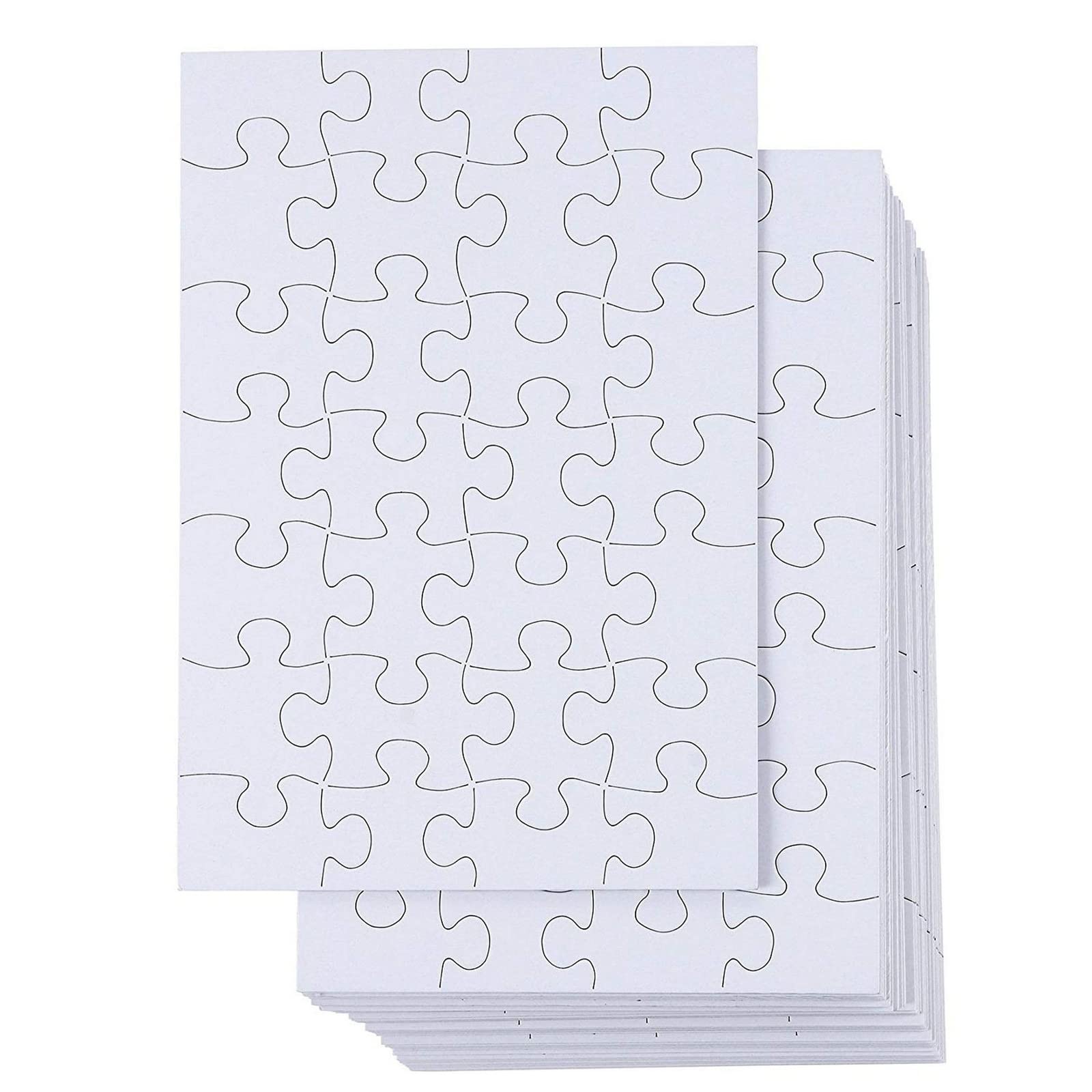 Juvale 48 Sheets Blank Puzzles to Draw On Bulk – 6x8 inch Make Your Own Jigsaw Puzzle for Kids Crafts Projects (28 Pieces Each)