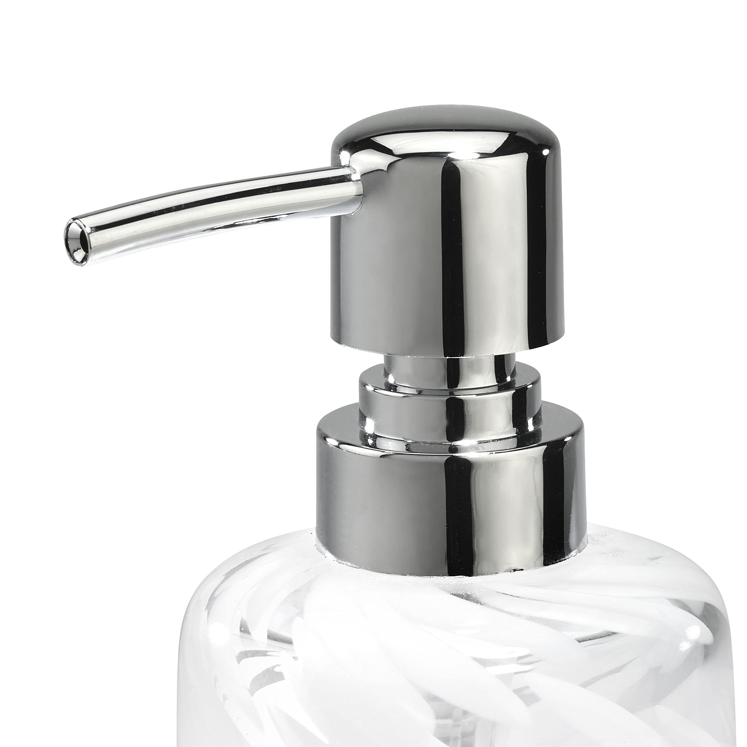 Avanti Linens Richmond Collection, Lotion Pump/Soap Dispenser, Silver Glass