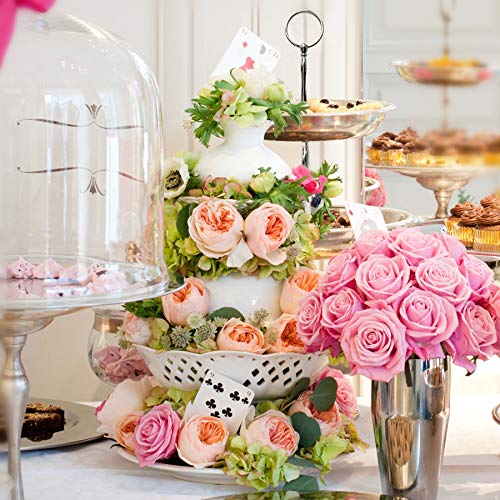 Happy Will 3 Tier Round Metal Cake Stand Holder Heavy Duty Fruit Plate Handle Fittings Hardware Rod with Stylus (Silver)