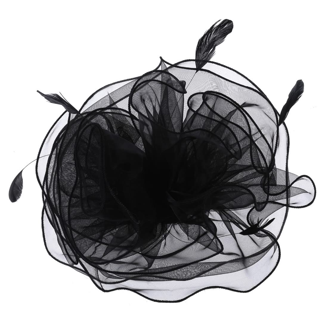 British Royal Wedding Hat Feather Flowers Clip Hat Bridal Hair Accessories Hats a