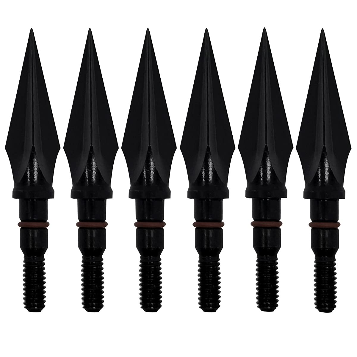 Broadheads Hardening Traditional Hunting Arrow Head 100/125/150 Grain Archery Screw-in Broad Heads,Pack of 6 (Black-1, 100grain-A)