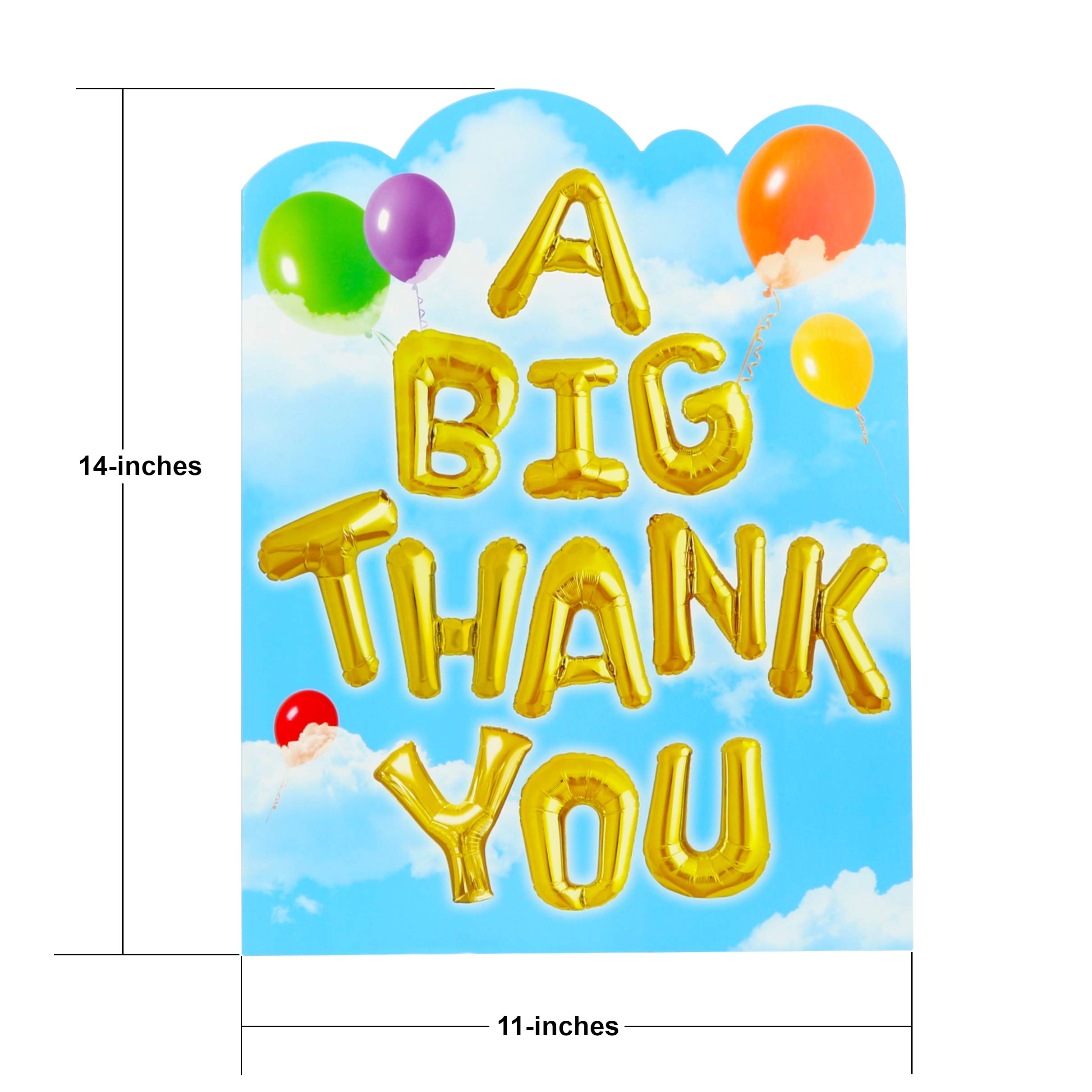 Iconikal Jumbo Greeting Card With Envelope, A Big Thank You, 11 x 14-Inch