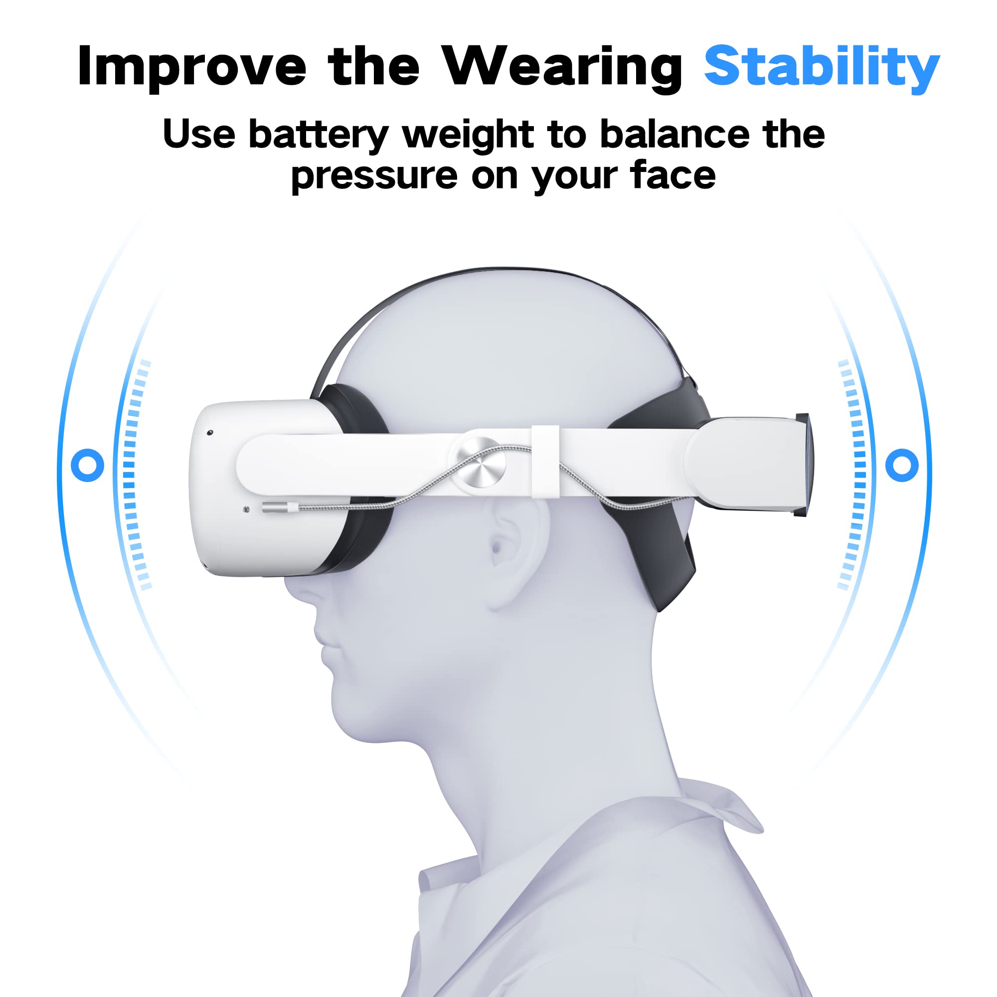 Bioherm Head Strap for Oculus/Meta Quest 2, Enhanced Comfort in VR, Elite Strap Replacement Accessories for Oculus Quest 2