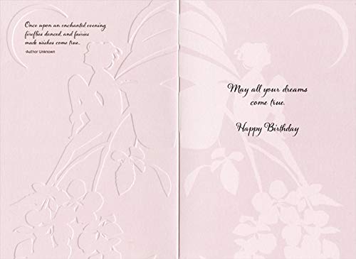 Enchanted Wings Fairy on Black Enchanted Wings Feminine Birthday Card for Her/Woman