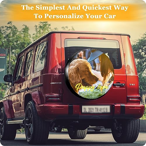 Custom Spare Tire Cover Personalized Tire Cover Customize Your Photo Text Logo Waterproof Dust-Proof Wheel Tire Covers Protectors Universal All Vehicles Trailer Camper RV RV SUV (15 inch)