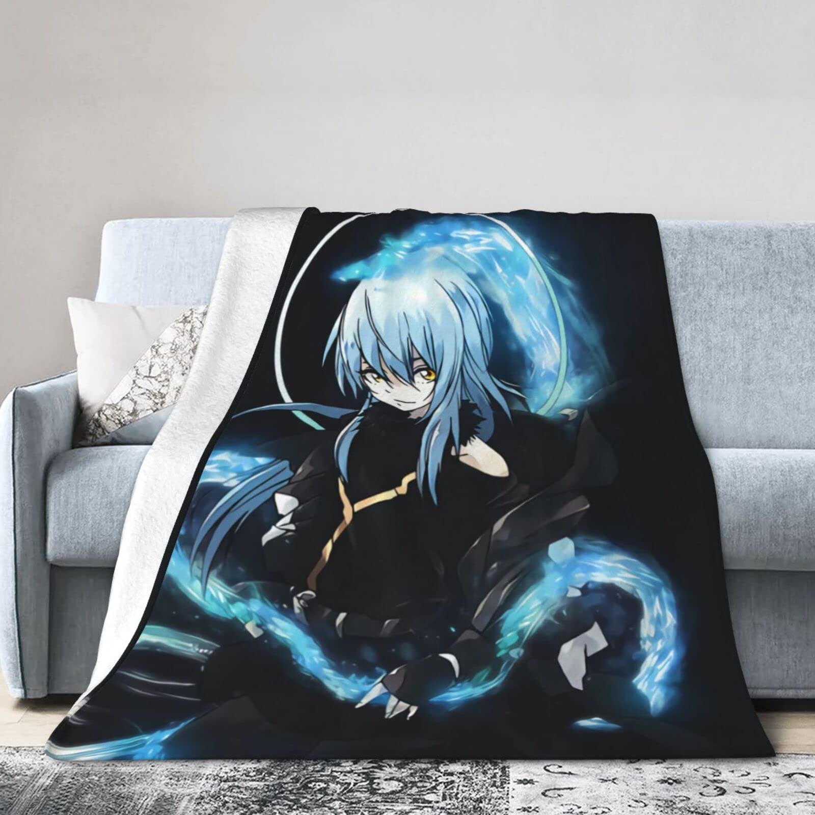 JEGNDGYE Anime That Time I Got Reincarnated as a Slime Blanket Lightweight Microfiber Flannel Throw Blanket for Bedroom Livingroom Air Conditioning Blanket 80"x60" Inch