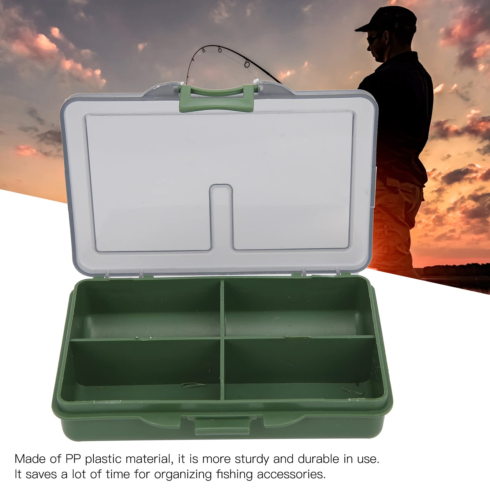 Bait Storage Case, Fishing Lure Boxes Fishing Accessory Box PP Plastic Fishing Tackle Accessory Box for Fishing(4 Cells)