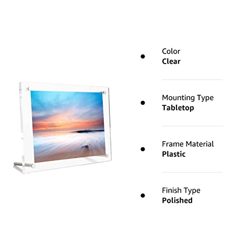 B&NN Acrylic Picture Frame Floating Look,3MM + 3MM Thickness Clear Photo Frame ,Desktop Frameless Display ,Self Standing (11x14)