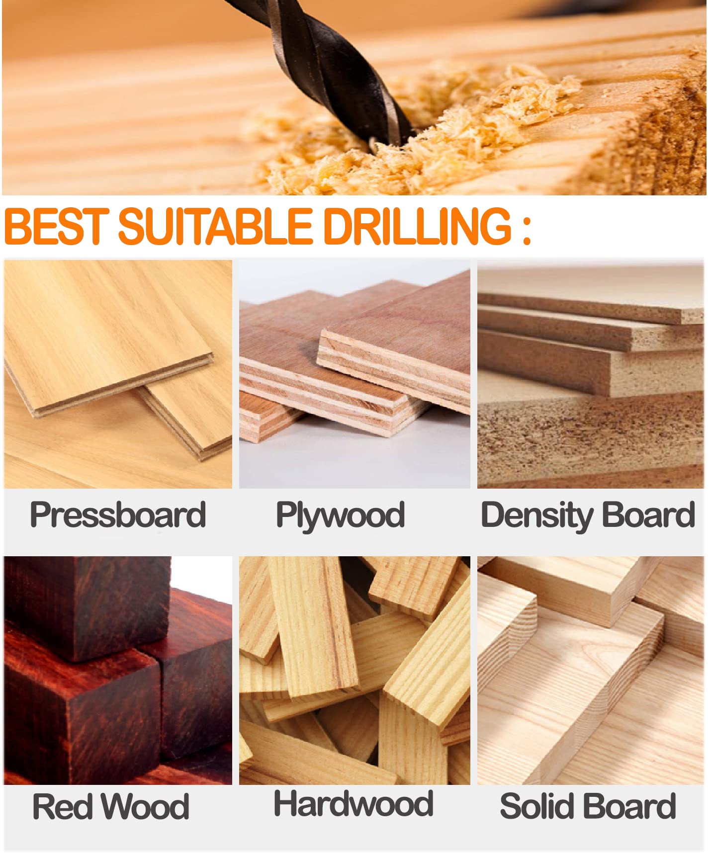 Brad Point Woodworking 60Pcs Drill Bit Set Drill for Hardwood Softwood