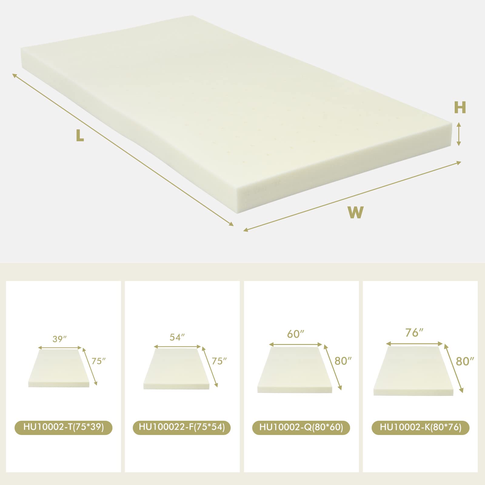 KOMFOTT Queen Size Mattress Foam Topper, Air Swirl Ventilated Foam Memory Mattress Pad Topper for Back Pain, 3 Inch