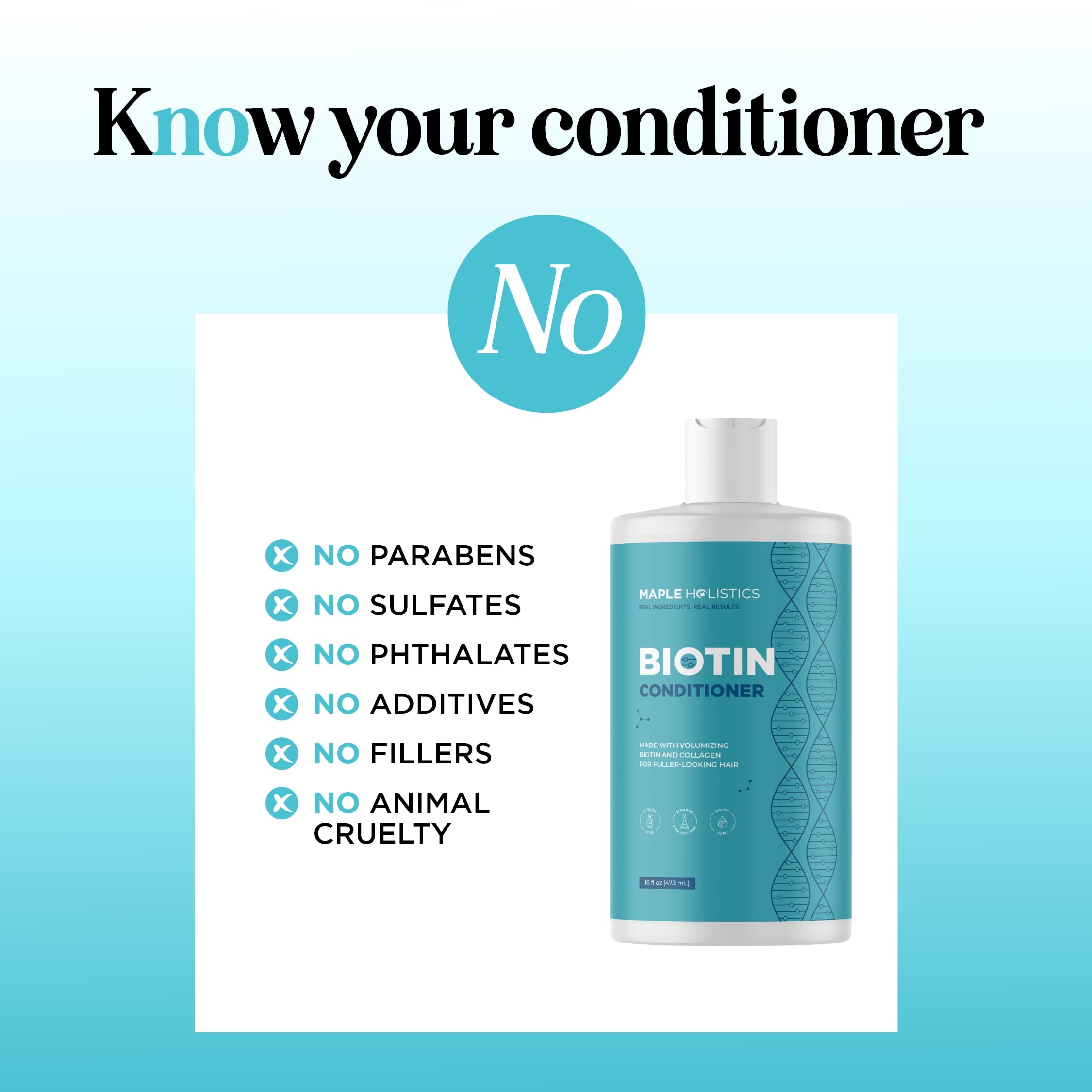 Volumizing Biotin Conditioner for Thinning Hair - Volumizing Conditioner for Fine Thin & Weak Hair - Sulfate Paraben & Silicone Free Hair Conditioner Nourishing Plant Proteins & B Vitamins (16 Fl Oz)