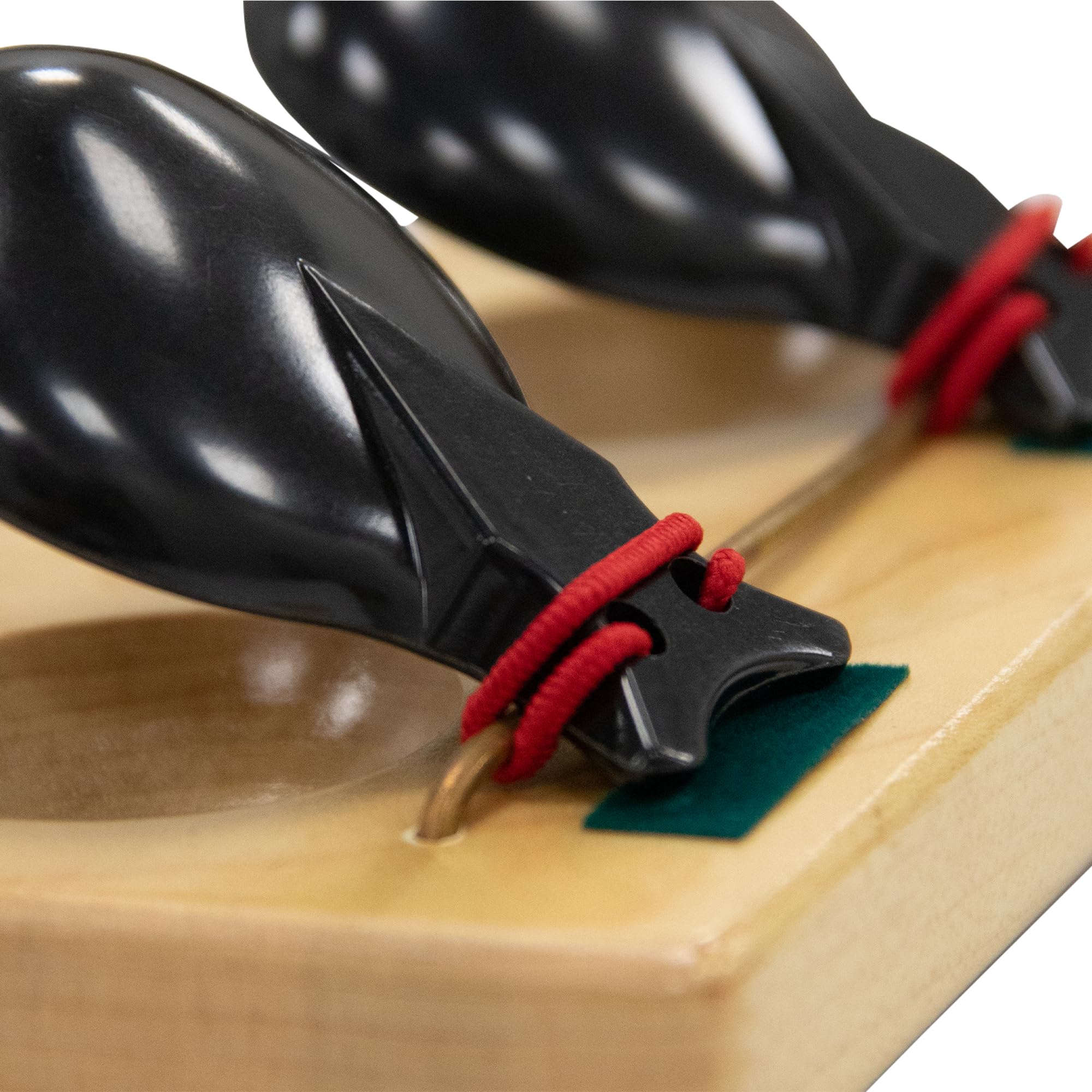 Basic Beat BB2P Mounted Table Castanets - 5.5" Authentic Sound with Hardwood Base for Dual-Handed Play