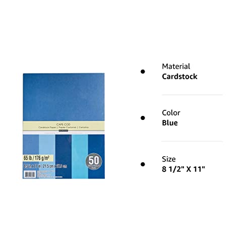 Recollections Cardstock Paper, 8 1/2" X 11" Cape Cod Blues - 50 Sheets