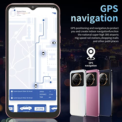 Heayzoki M12S Unlocked Cellphone, Ultra 6.5 Inch Smartphone WiFi 5G Network 6GB 256GB Memory Cell Phone Mobile Phone Rose