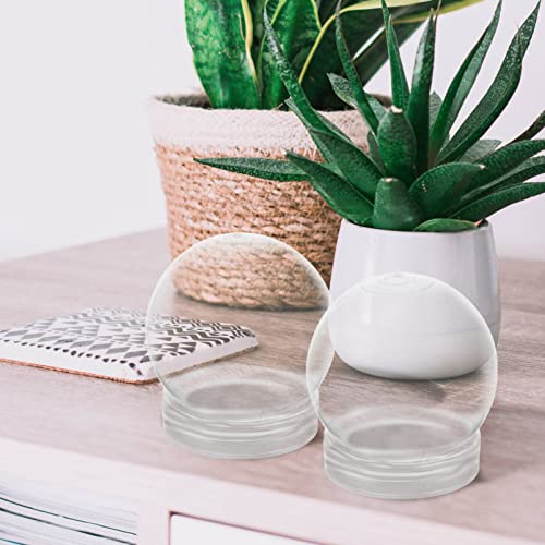 GANAZONO DIY Snow Globe 10PCS Plastic Water Globe Clear S Globes with Screw Off Cap for DIY Crafts and Home Decoration