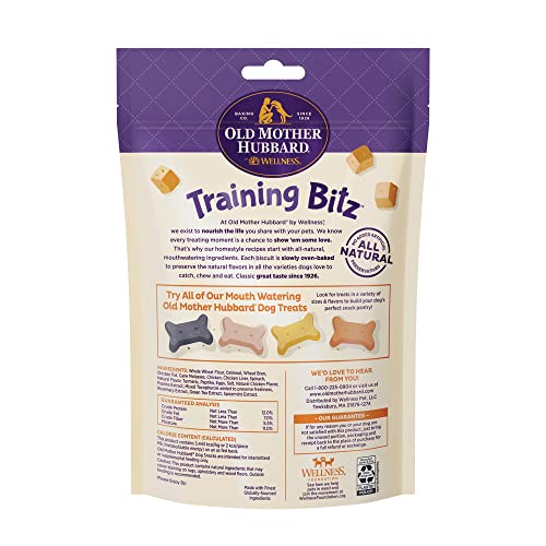 Old Mother Hubbard by Wellness Training Bitz Assorted Mix Natural Dog Treats, Crunchy Oven-Baked Biscuits, Ideal for Training, 8 ounce bag
