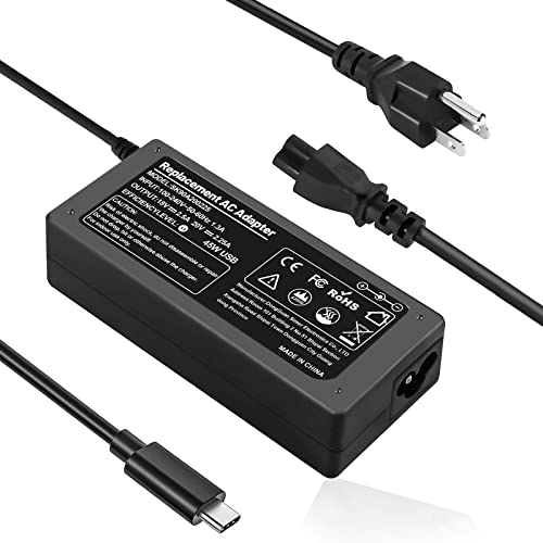 Chromebook Charger 45W Fast USB C Laptop Charger for HP Spectre Lenovo Yoga Thinkpad Acer Dell Latitude Asus Samsung Google Pixel Huawei Matebook Computer Replacement Fits Any Type C Tablets & Phones