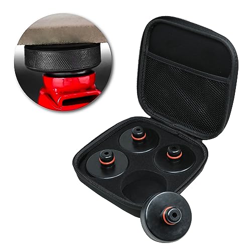 EcoNour Jack Pads Compatible for Tesla (Pack of 4) | Upgraded Lifting Pucks with Storage Case Accessories | Jack Pucks with Silicone Rubber Compatible for Tesla Model 3 Model Y/S/X, (2016 to 2023)