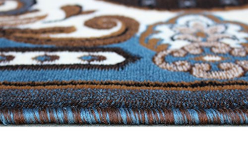 Kingdom Traditional Area Rug Design D 123 Blue (5 Feet X 7 Feet)