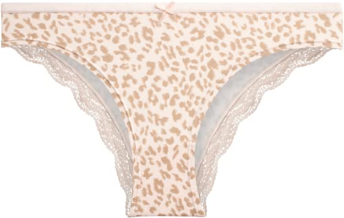 Jessica Simpson Women's Underwear - 5 Pack Seamless Bikini Briefs (S-XL), Size Large, Black/Black/Textured Animal Pearl Blush/Dolce/Mellow Garden Pearl Blush