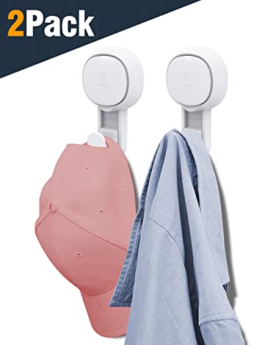 LUXEAR Suction Cup Hook Towel Hooks Shower Hooks Removable Kitchen Suction Hooks Vacuum Wall Holder for Home Bathroom Holder for Loofah Sponge Towel Key Coat Bag - 2 Pack
