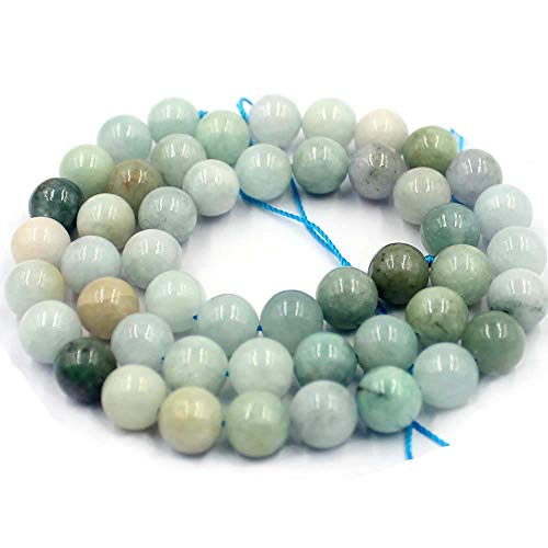 SR BGSJ Jewelry Making Natural 8mm Round Burmese A Grade Jadeite Jade Gemstone Loose Spacer Loose Craft DIY Beads Strand 15'