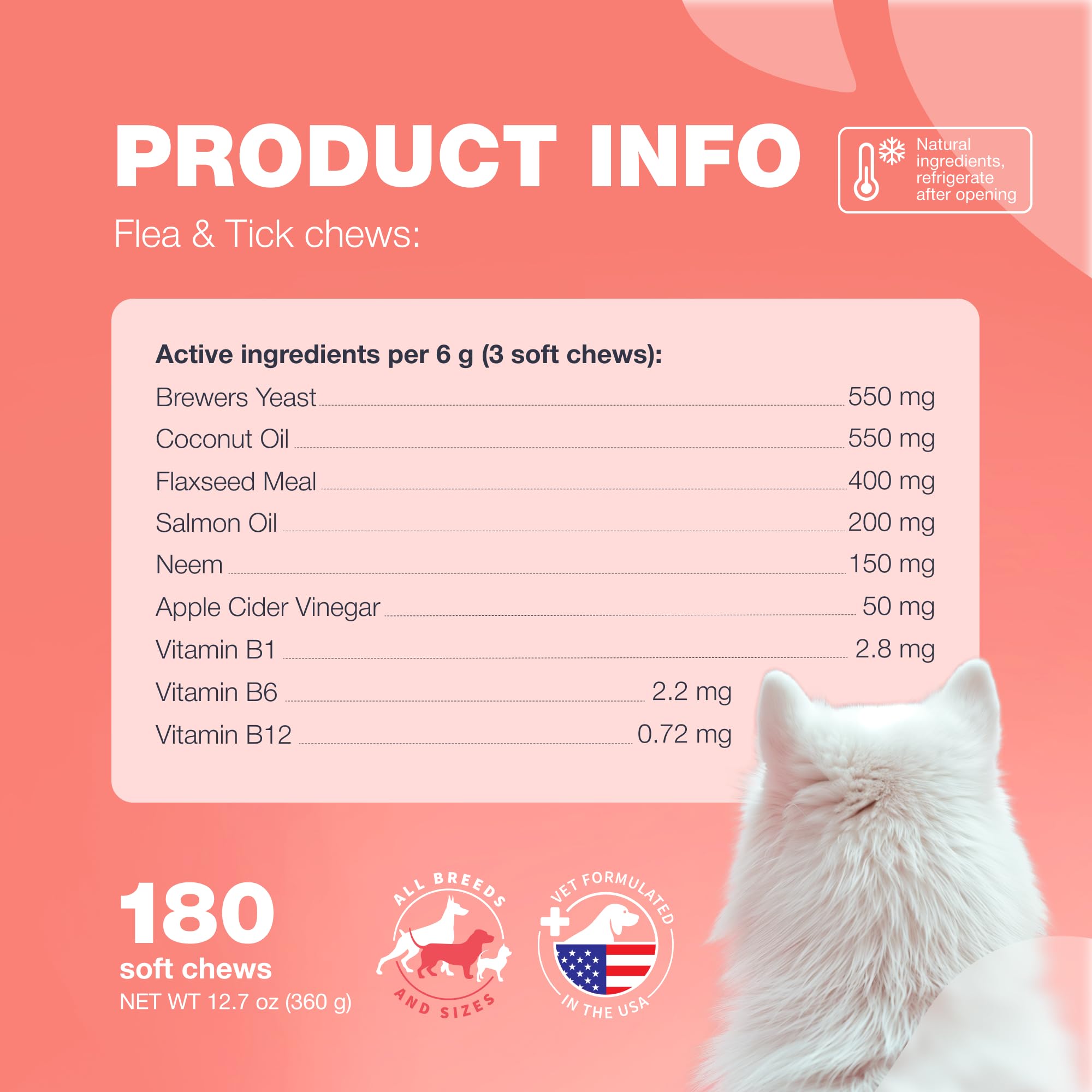 Canine Flea Support Soft Chewables - Healthy Skin & Shiny Coat - Dog Supplement for All Breeds and Sizes - Chews for Dogs & Flea Support