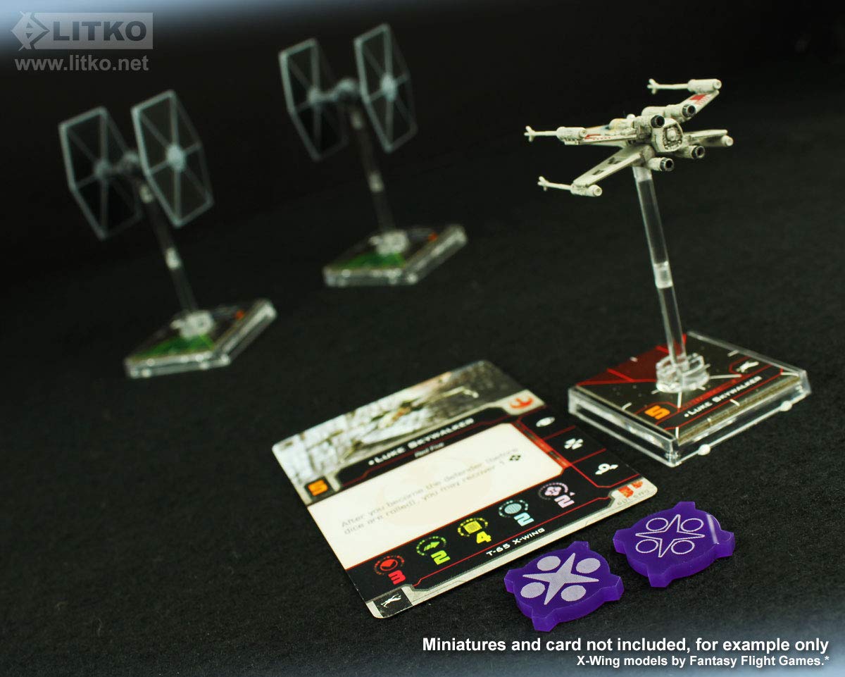 LITKO Space Fighter 2nd Edition Tokens | Compatible with Star Wars: X-Wing Miniatures Game | Pack of 10 (Double-Sided Force Tokens)