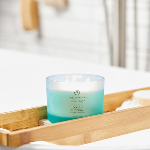 Chesapeake Bay Candle Mind & Body 3-Wick Coffee Table Jar Candle, Nourish + Renew (Coconut & Sandalwood)