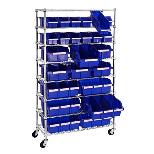 Storage Rack by Member's Mark Features 24 Durable Bins, 3-Inch Wheels and Zinc-Plated Steel Construction,Perfect for Efficient Organization