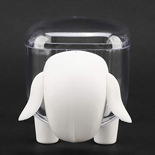 Cute Qtip Holder Dispenser, 2Pcs Cartoon Sheep Shape Cotton Swab Storage Box Cotton Balls Holder Bathroom Vanity Storage Canister(White)