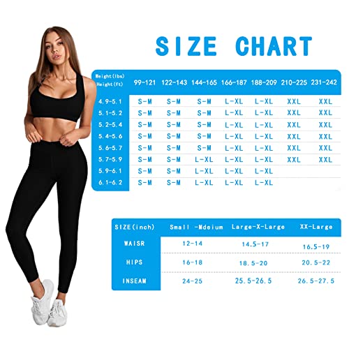 High Waisted Workout Leggings for Women Tummy Control Butt Lifting Compression Leggings Soft Yoga Pant-Plus Black…