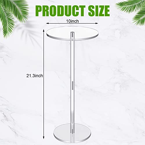 Chunful Drink Side Table Small Acrylic Drink Table Clear Living Room Tables Round Coffee Table End Tables for Small Spaces Balcony Bedroom, Easy Assembly