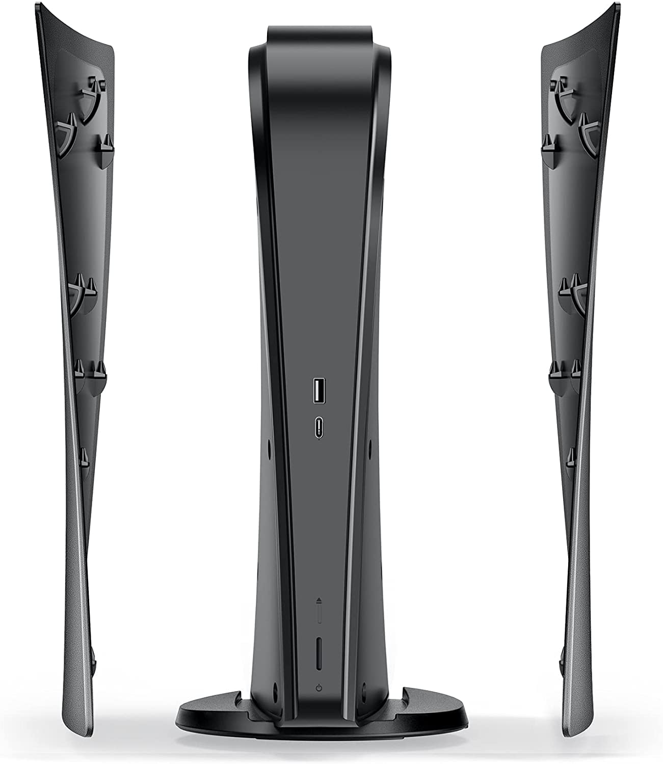 Benazcap Faceplate for PS5 Digital Edition, Hard Shockproof Playstation 5 Plates PS5 Face Plate Cover Shell Skin Case, ABS PS5 Console Plate Replacement PS5 Side Plate, Black
