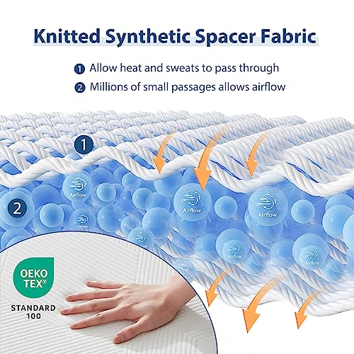 ELEMUSE Full Mattress 10 Inch Cooling Gel Memory Foam Mattress, CertiPUR-US® Certified Breathable Bed in a Box for Pressure Relief, Fiberglass-Free