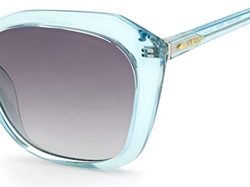 Fossil Women's Female Sunglass Style FOS 3116/S Rectangular, Crystal Teal/Gray Shaded, 54mm, 17mm