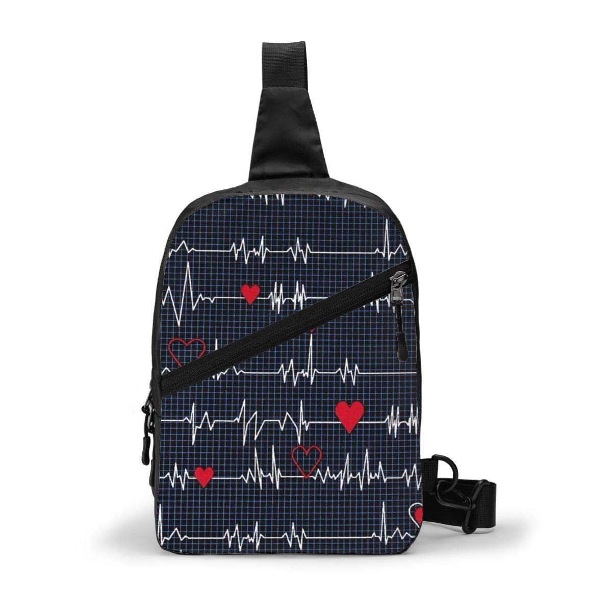 BCYYY Calling All Nurses Heart Beat Sling Backpack Foldable Waterproof Chest Bag Crossbody Shoulder Daypack
