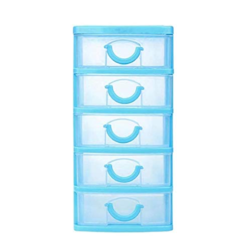TOPOB Storage Box, Durable Plastic Mini Desktop Drawer Sundries Case Small Objects Makeup Organizer (Blue, XL)