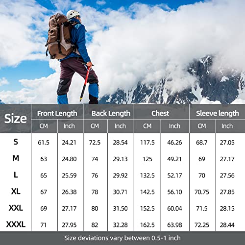 GOLDEN CAMEL Men's Winter Ski Jacket Mountain Snow Coats Waterproof Detachable Hood Windproof Fleece Rain Jackets