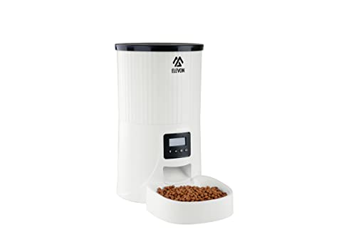 ELEVON 4L Automatic Pet Feeder Food Dispenser,Auto Dog Food Dispenser,10S Voice Recorder&Programmable Timed Cat Feeder with Desiccant Bag for Small Large Pets Puppy Kitten Rabbit Large Capacity
