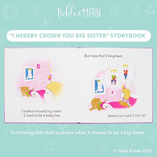 Tickle & Main Big Sister Gift Set, I Hereby Crown You Big Sister Book, Doll, and Child Size Crown