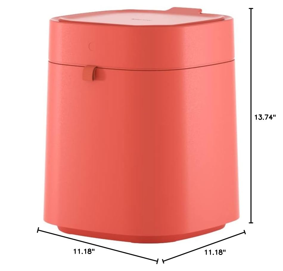 TOWNEW T Air X Orange Self Sealing Trash Can, 3.5 Gallon Automatic Garbage Can with Motion Sensor and Handle, Smart Trash Bin for Living Room Bedroom Kitchen Restroom, Orange