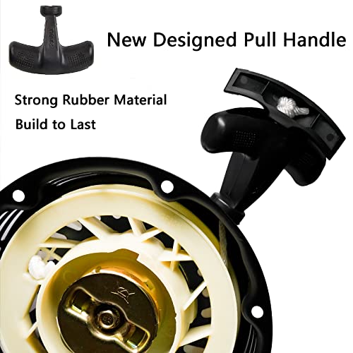 JMCHstore Pull Start Recoil Starter Assembly for Predator 212 Coleman BT200X CT200U 200cc Mini Bike, KT196 Go Kart Pull Cord Start Honda 6.5HP GX160 196 Hisun Engine,Obsidian Black, Upgraded Handle
