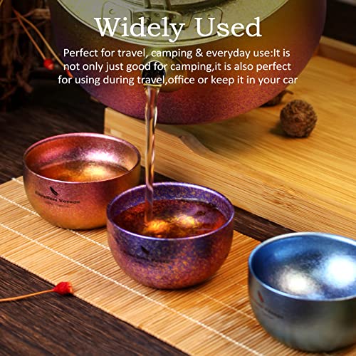 Boundless Voyage Titanium Double Layer Anti-scalding Colorful Teacup Wide Mouth Wine Tea Mug Lightweight Camping Drinkware for Daily Used Hiking Ti3082D(purple)